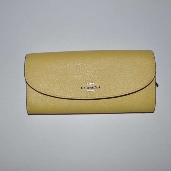 Coach | Bags | Coach Yellow Slim Envelope Leather Wallet New Nwt | Poshmark